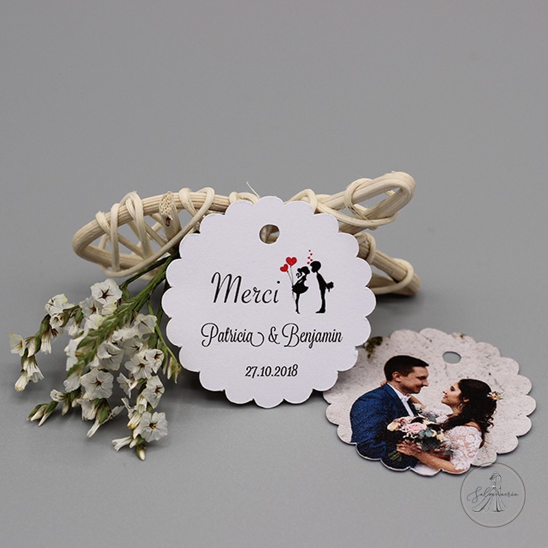 Étiquette Ronde Festonnée personnalisée (par 20)